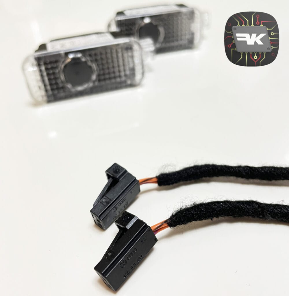 Puddle Light Projector LED Adapter Harness Connector Audi VW 4B0971992 ...